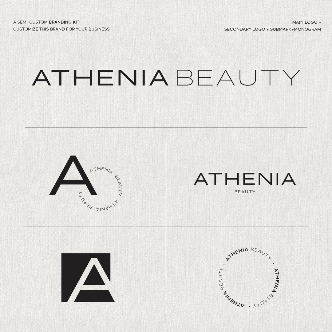 Semi-custom Branding, Modern Premade Brand Design Kit - Logo Design ...