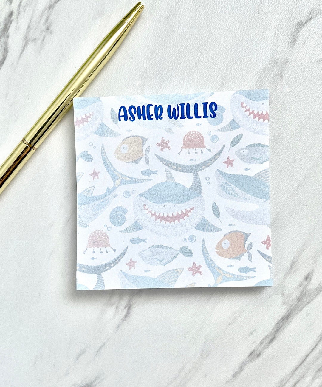 Personalized Shark Notepad, Small Shark Writing Pad, Gift for Boys ...