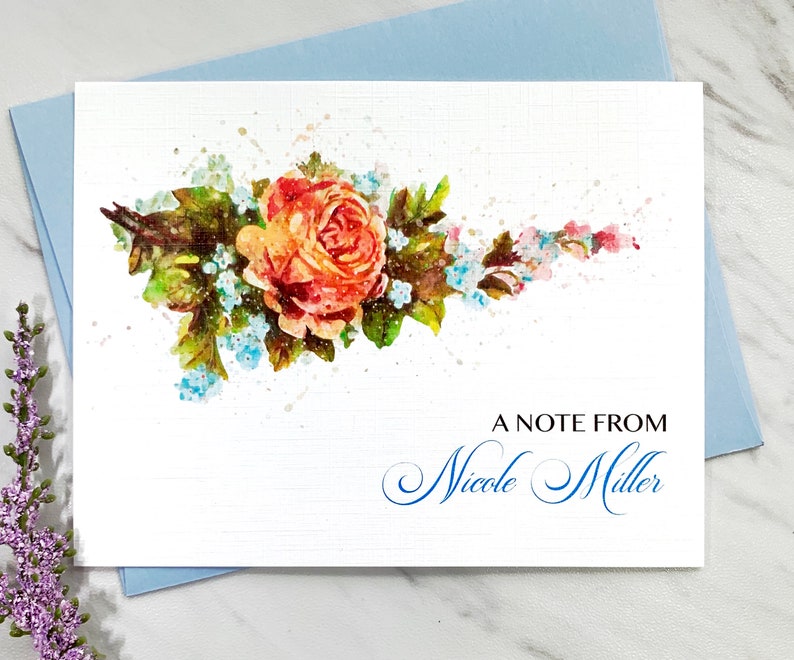 Personalized Stationery for Women Floral Note Cards Gift for - Etsy