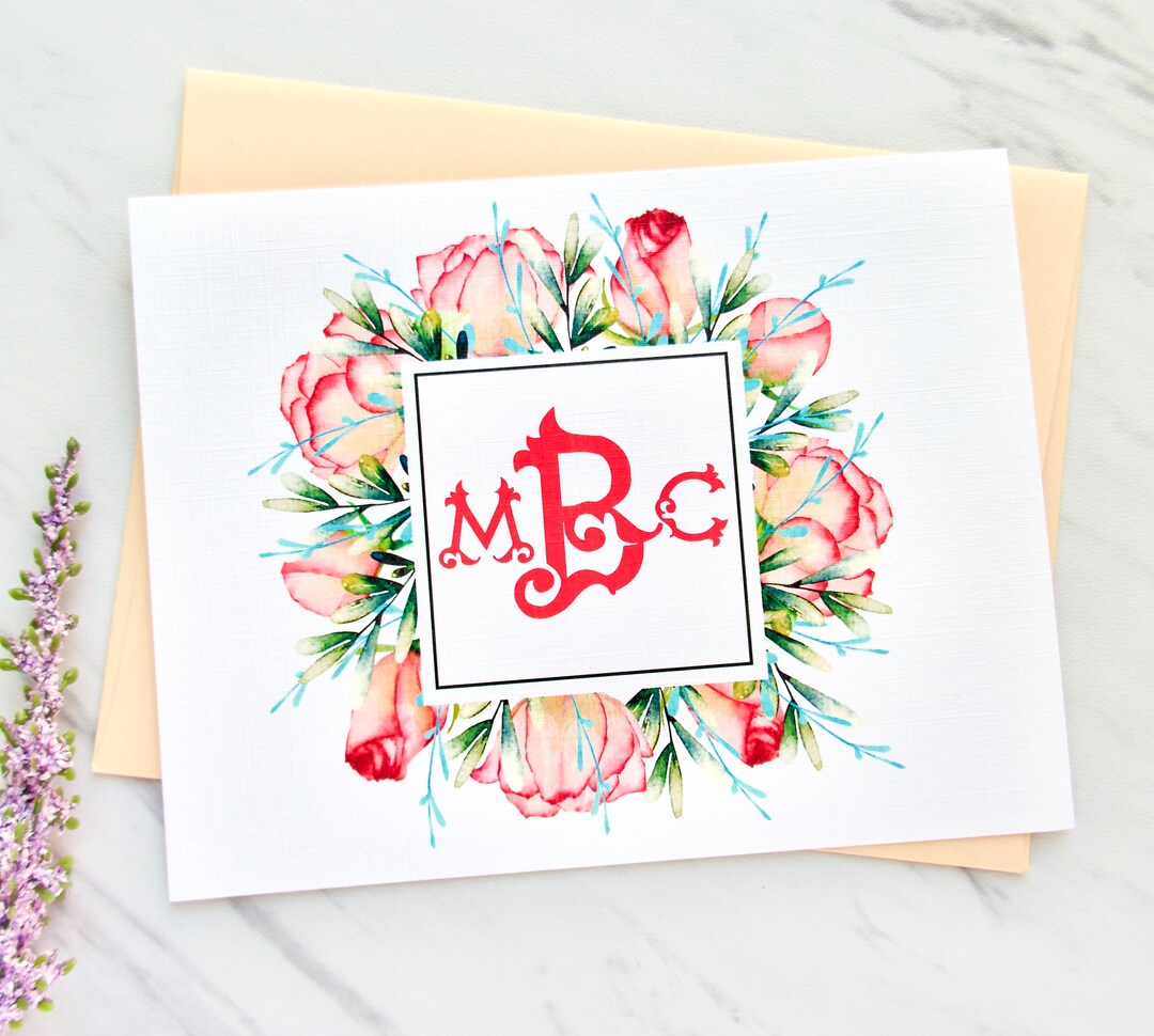 Monogrammed Notes Cards Personalized Stationery for Women - Etsy