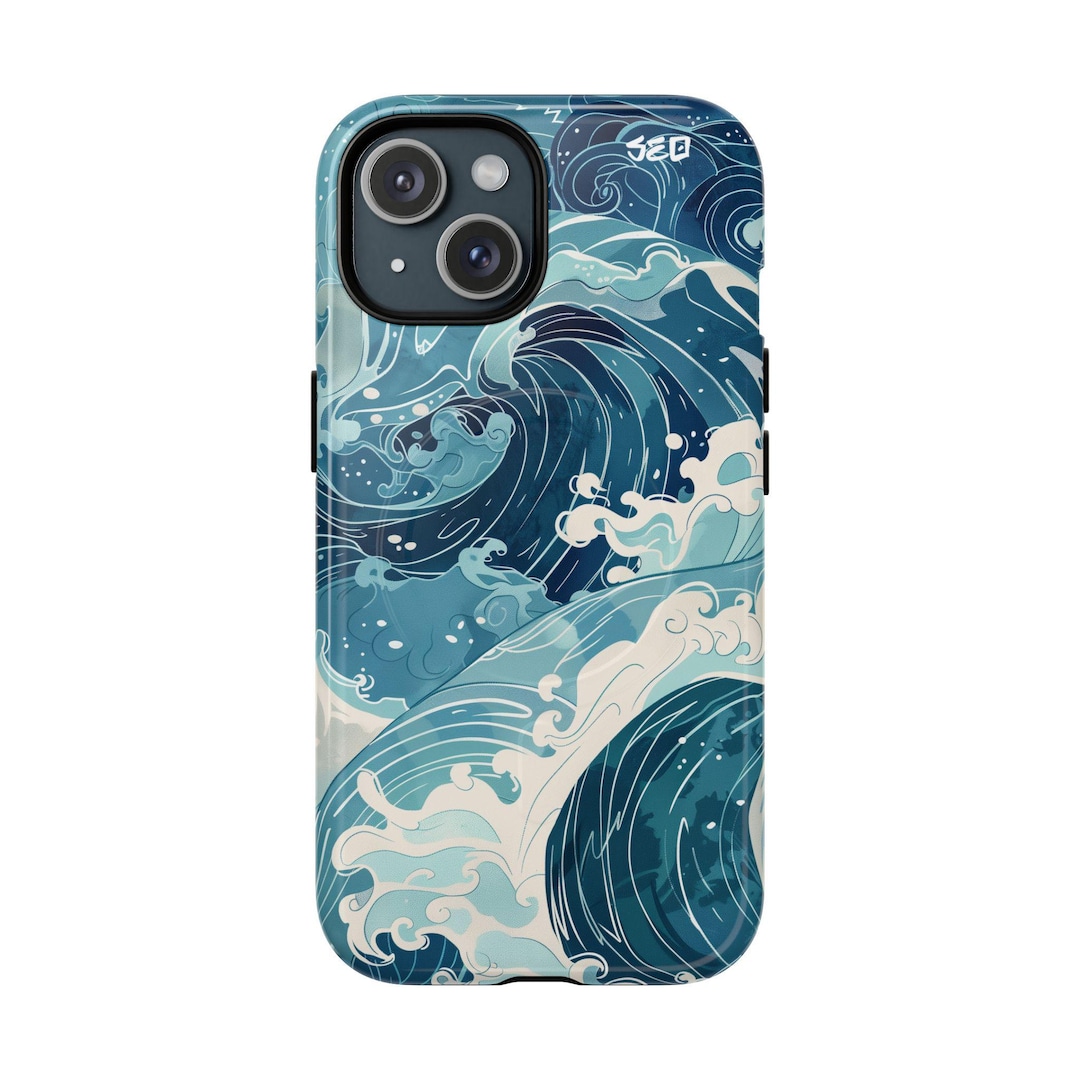 Ocean Wave Phone Case - Blue Sea Nature Design | Durable Cover, Beach ...