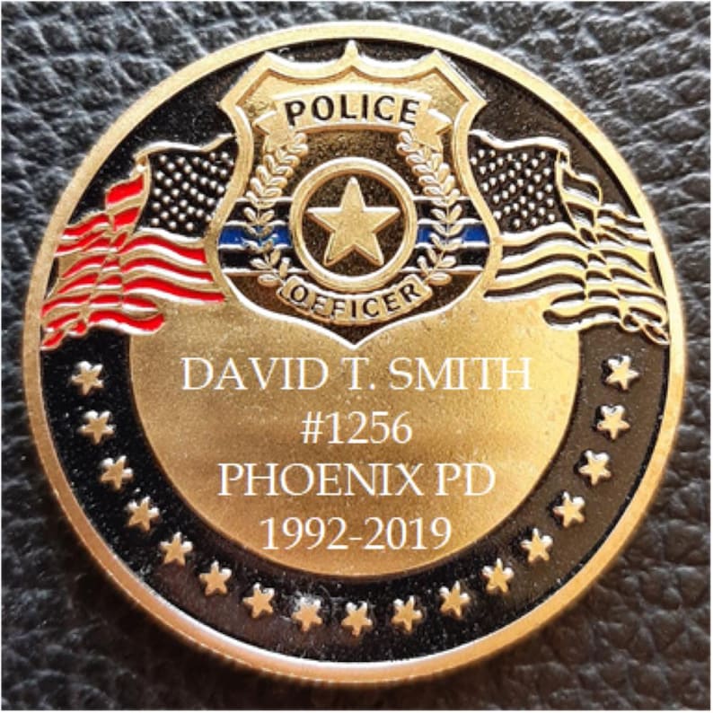 Challenge Coin: Police / Law Enforcement #1 Thin Blue Line ENGRAVING ...