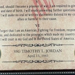 BETTER US Military Code of Conduct Army Navy Air Force Marines | Etsy