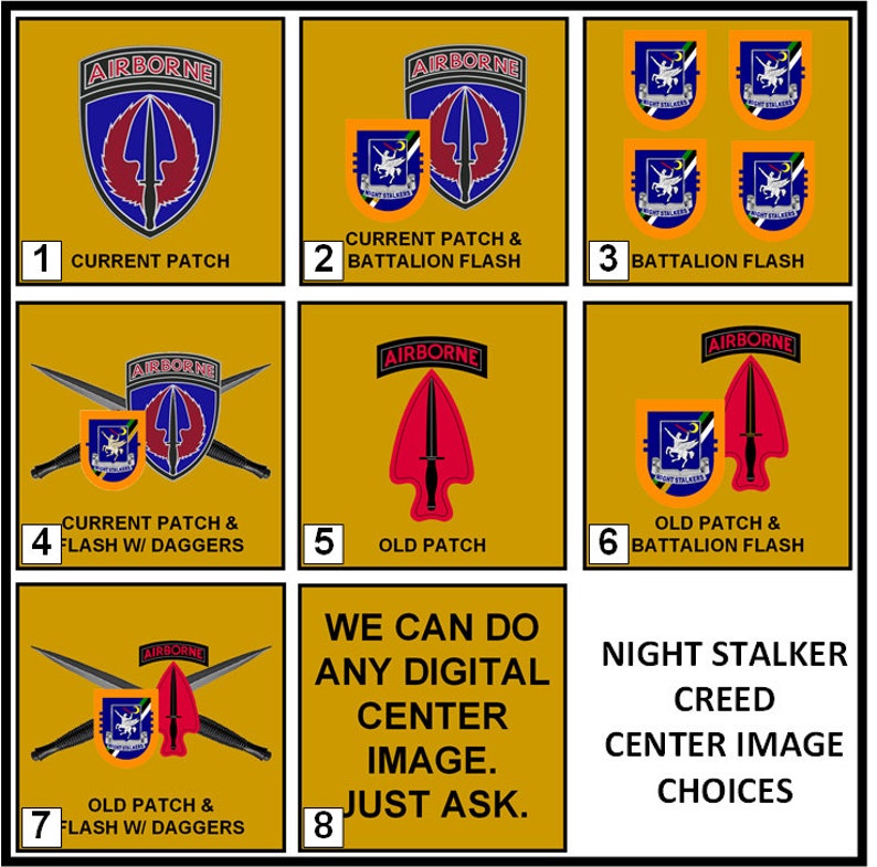 NICE or BETTER U.S. Army 160th SOAR Night Stalkers Creed Personalized ...