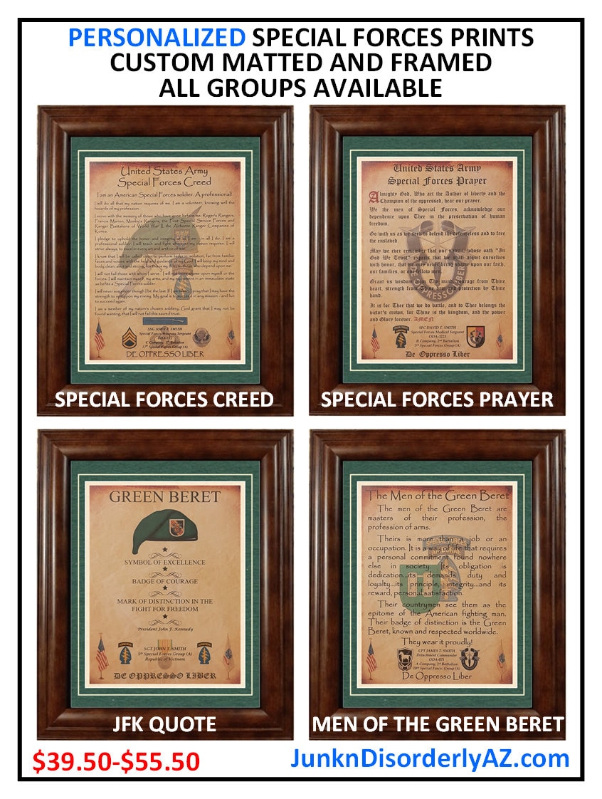 BEST U.S. Army Special Forces Creed Green Beret Aged Parchment | Etsy