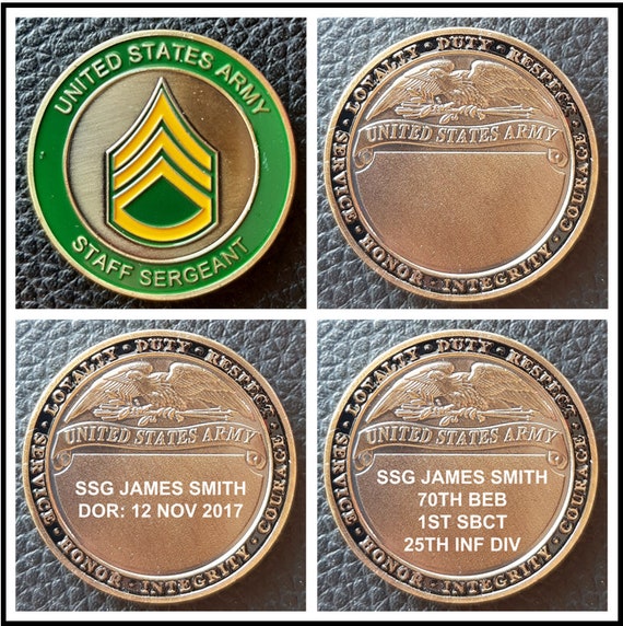 Challenge Coin: U.S. Army Staff Sergeant E6 SSG Rank - Etsy