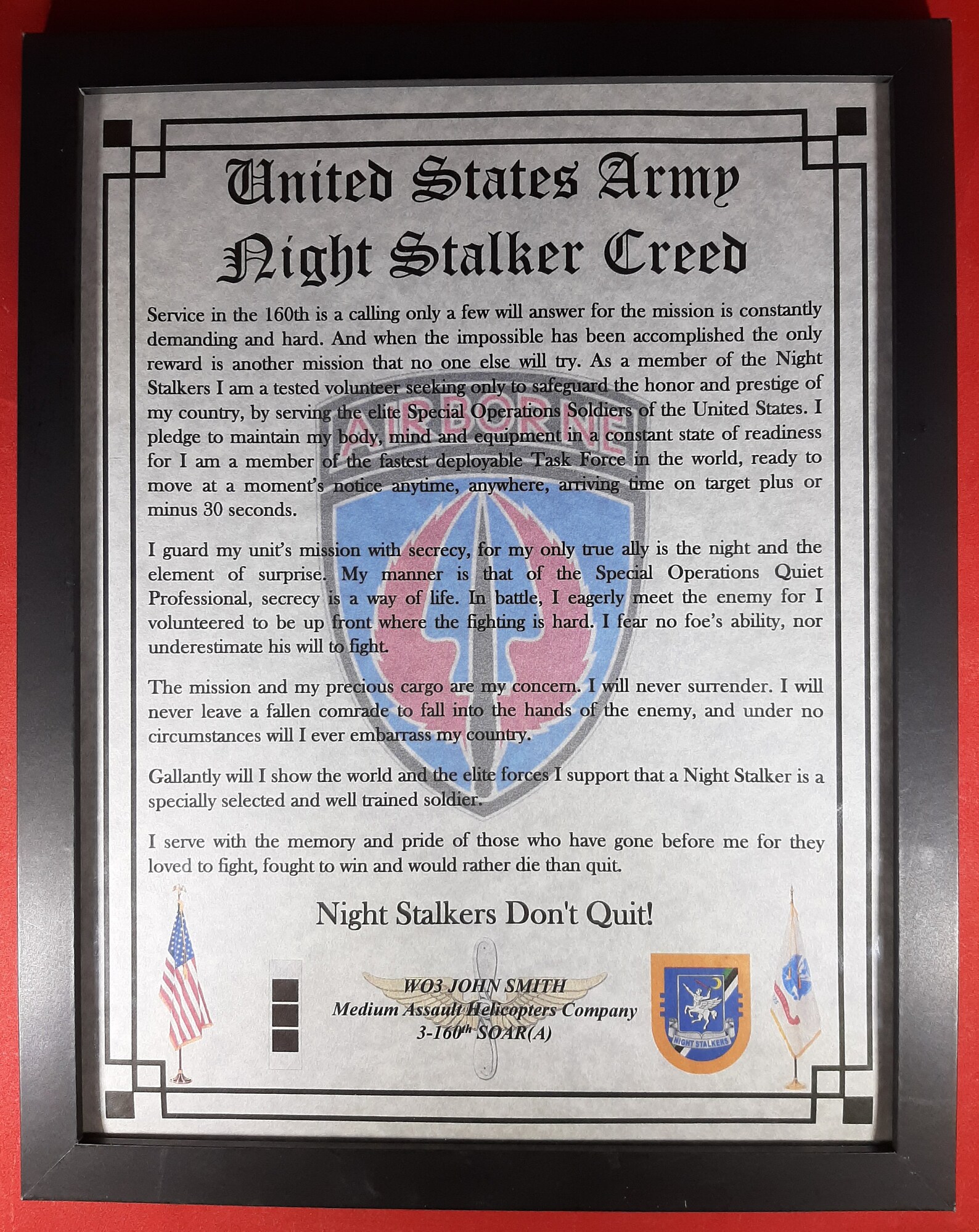 NICE or BETTER 160th SOAR Night Stalkers Creed Personnalisé | Etsy