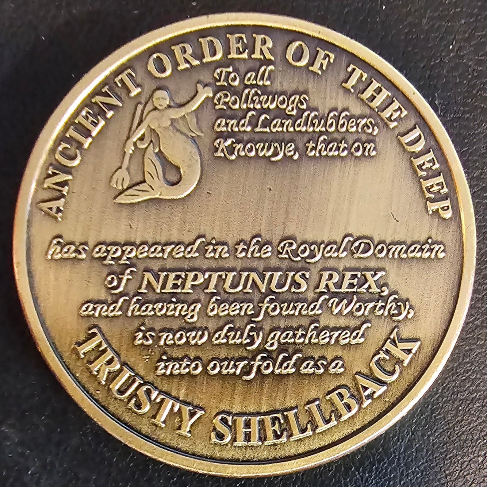 Challenge Coin: Navy Shellback Choice of 2 Versions (engravable) - Etsy