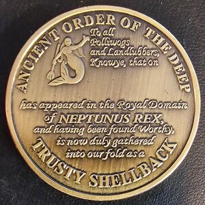 Challenge Coin: Navy Shellback Choice of 2 Versions (engravable) - Etsy