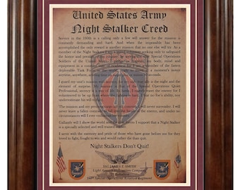 160th Nightstalker Creed - Etsy