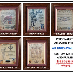 BEST U.S. Army Airborne Creed All Units Available 82nd 509th 173rd 25th ...