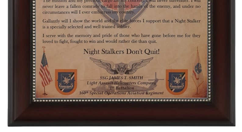 NICE or BETTER U.S. Army 160th SOAR Night Stalkers Creed - Etsy