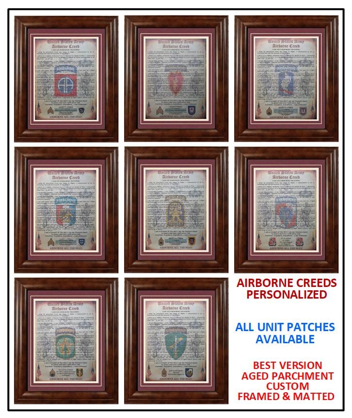 BEST U.S. Army Airborne Creed: All Units Available 82nd 509th 173rd ...