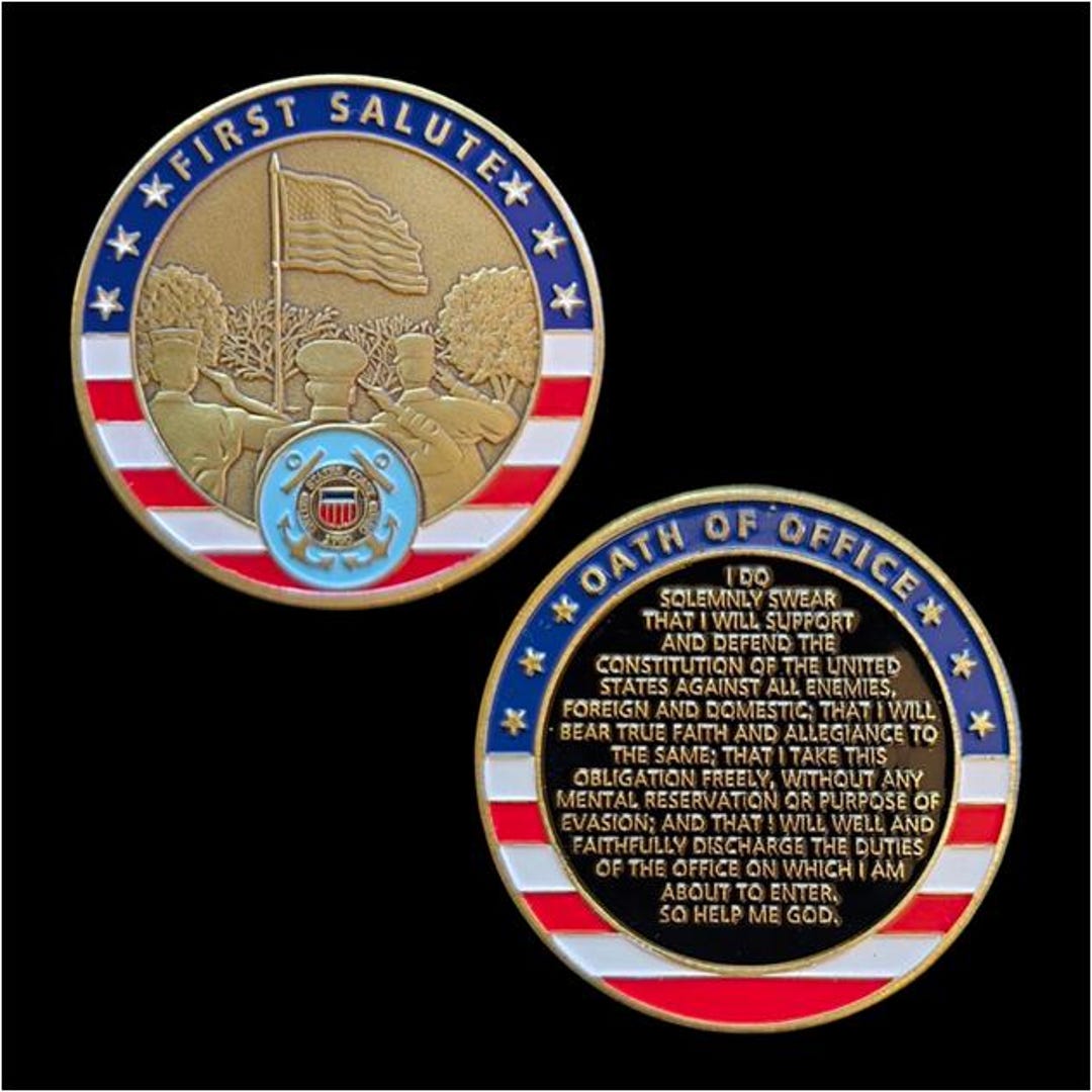 Challenge Coin: US Coast Guard Officer First Salute (ALL Branches ...