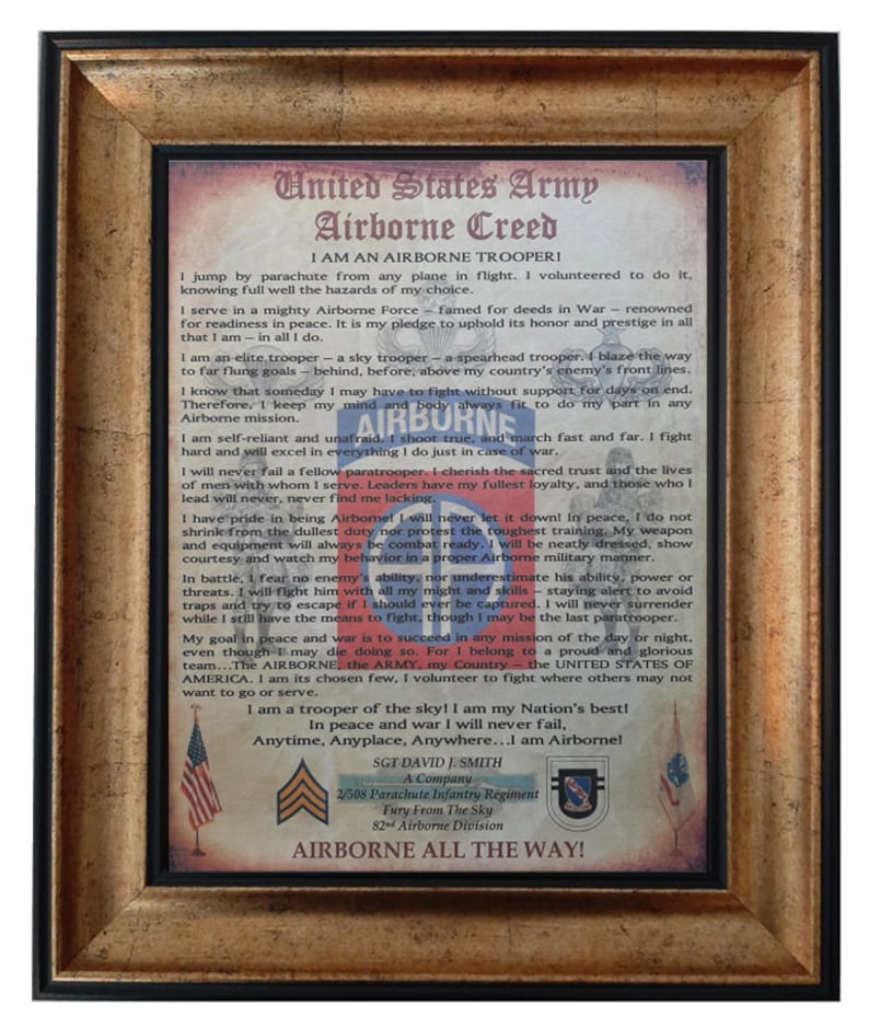 BETTER U.S. Army Paratrooper Airborne Creed: 82nd Airborne Division ...