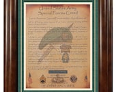 BEST U.S. Army Special Forces Creed Green Beret Aged Parchment - Etsy