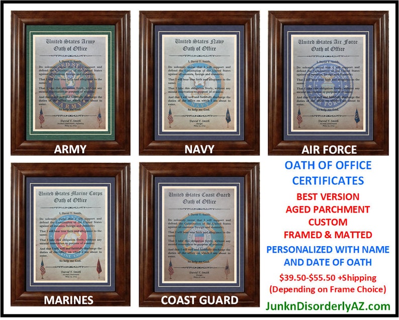 BEST U.S. Air Force OFFICER Oath of Office Certificate Aged - Etsy