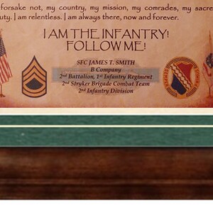 BEST U.S. Army Infantryman's Creed Aged Parchment Framed Matted ...