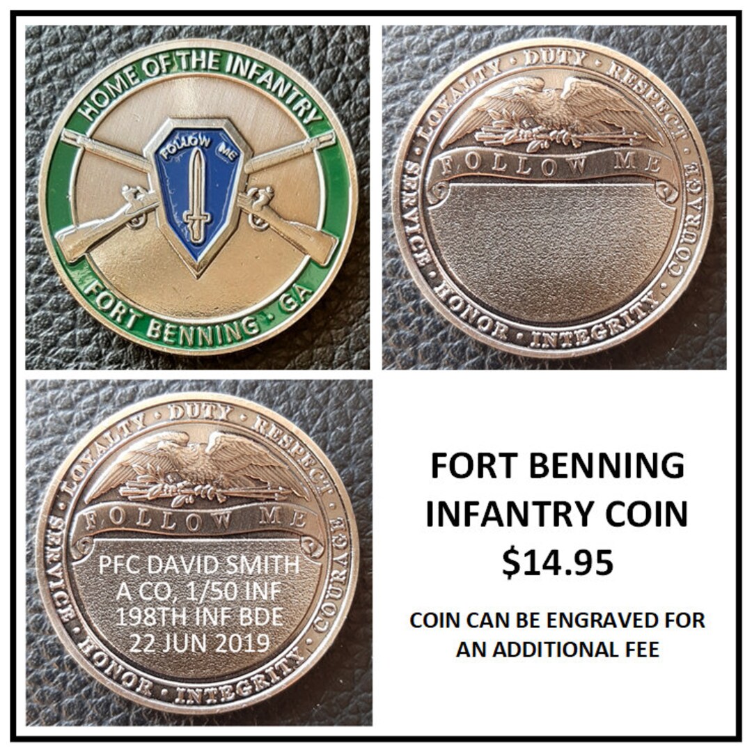 Challenge Coin: U.S. Army Infantry Fort Benning ENGRAVABLE - Etsy