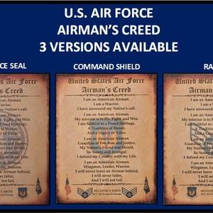 BETTER U.S. Air Force Airman's Creed Aged Parchment Framed PERSONALIZED ...