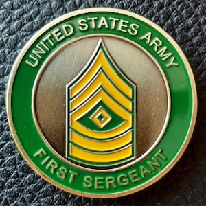 Challenge Coin: U.S. Army First Sergeant E8 1SG Rank (ENGRAVING ...