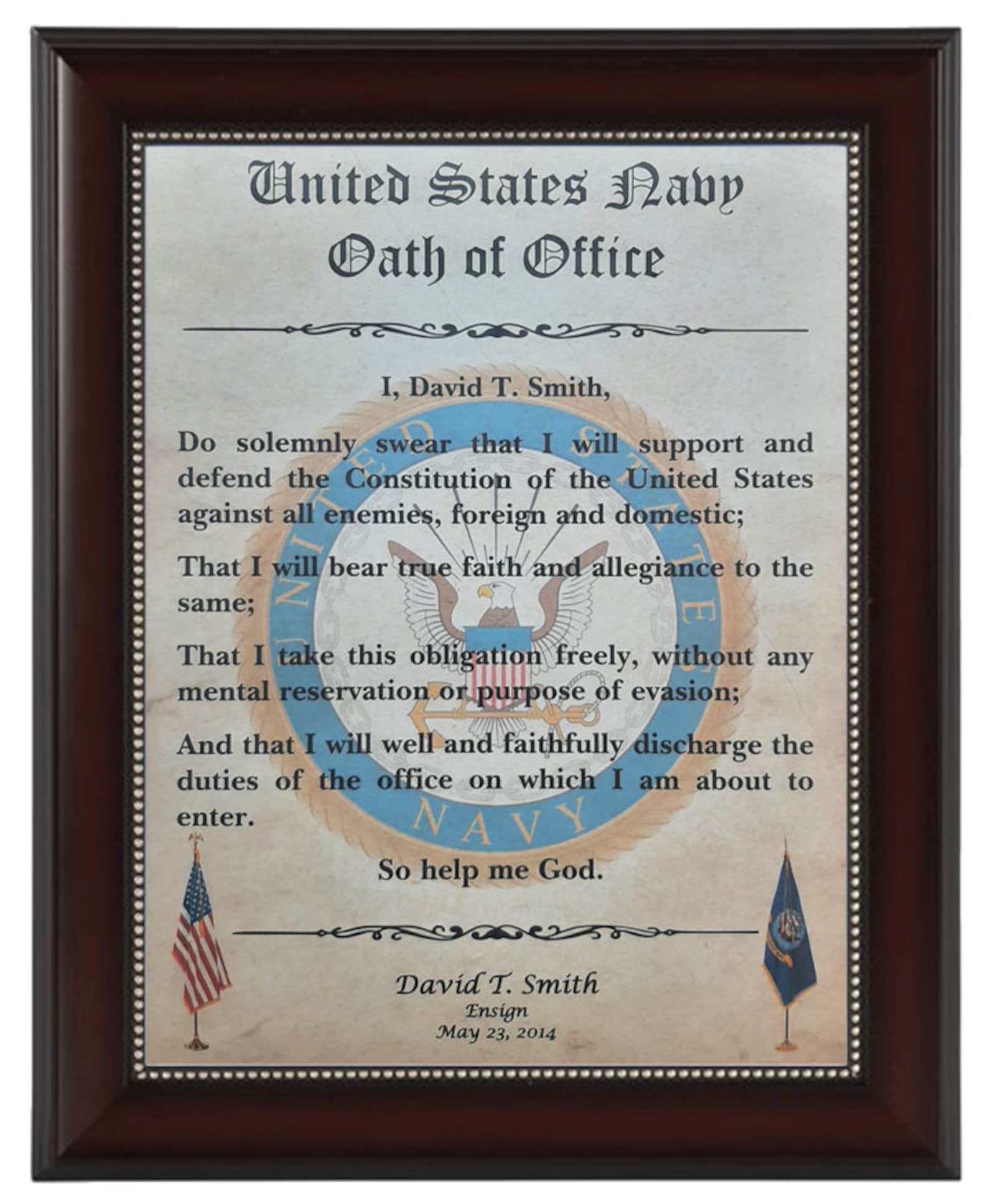 BETTER U.S. Military OFFICER Oath of Office All Branches Army - Etsy