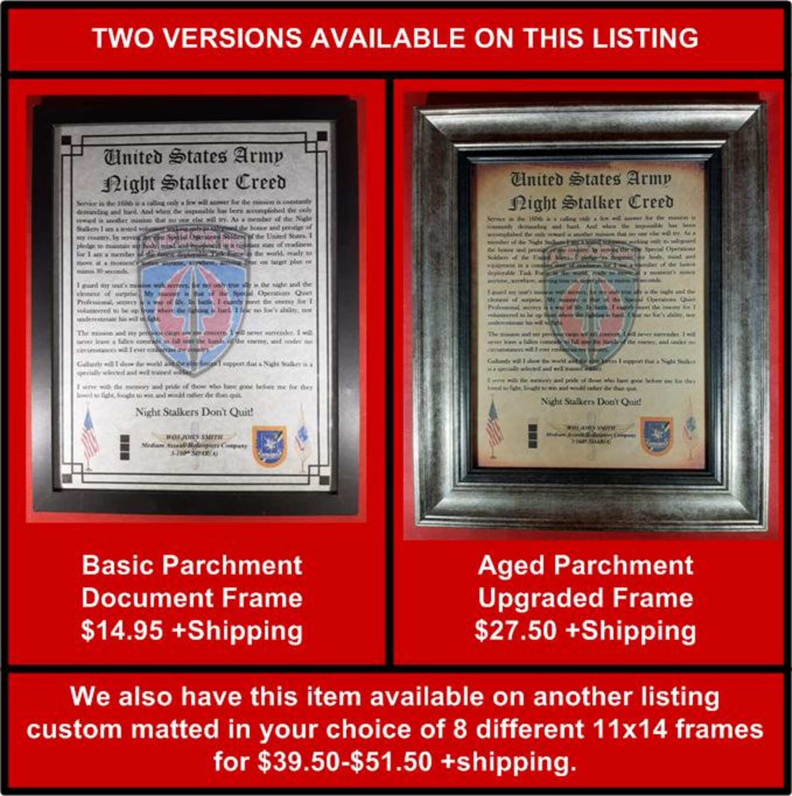 NICE or BETTER 160th SOAR Night Stalkers Creed Personnalisé | Etsy