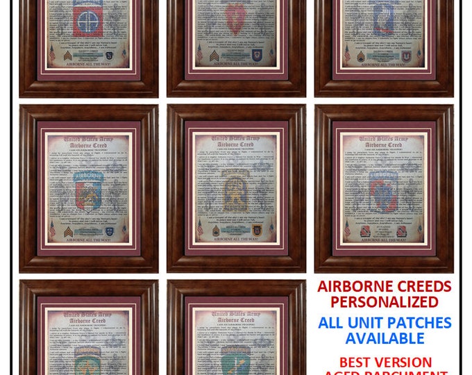 BEST U.S. Army Airborne Creed All Units Available 82nd 509th - Etsy