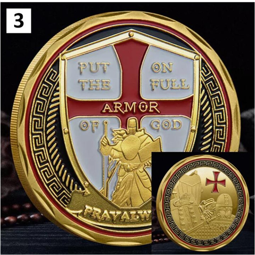 Challenge Coin: Religious #3 Armor of God Shield & Cross - Etsy