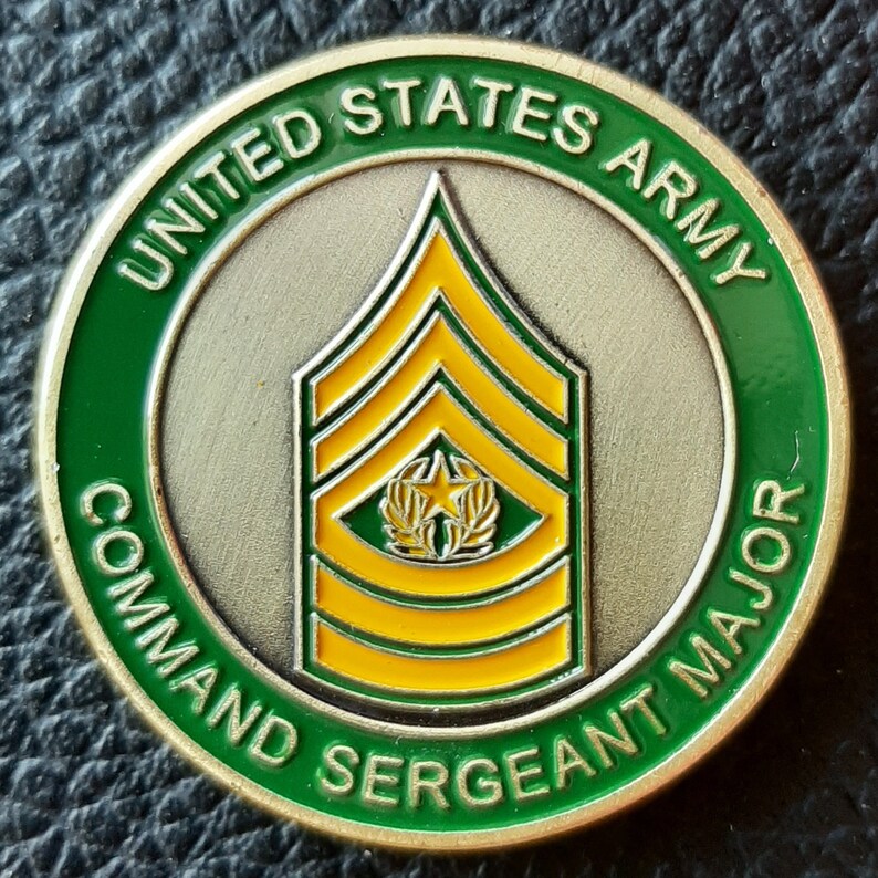Challenge Coin: U.S. Army Command Sergeant Major E9 CSM Rank (ENGRAVING ...