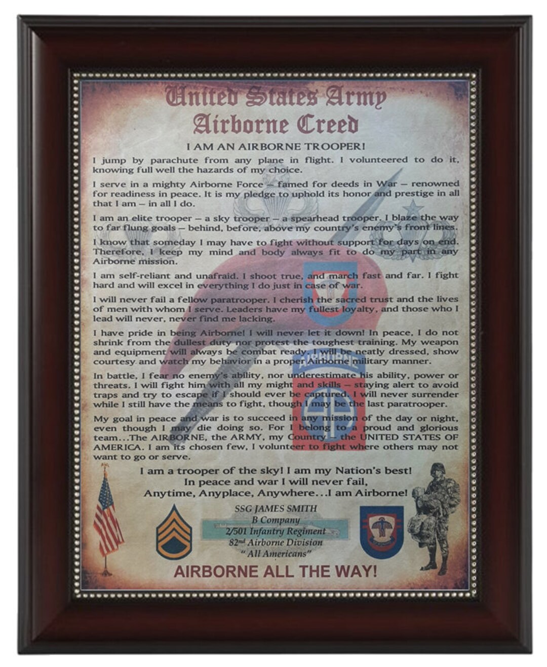 BETTER U.S. Army Paratrooper Airborne Creed: 82nd Airborne - Etsy