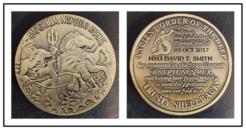 Challenge Coin: Navy Shellback Choice of 2 Versions (engravable) - Etsy