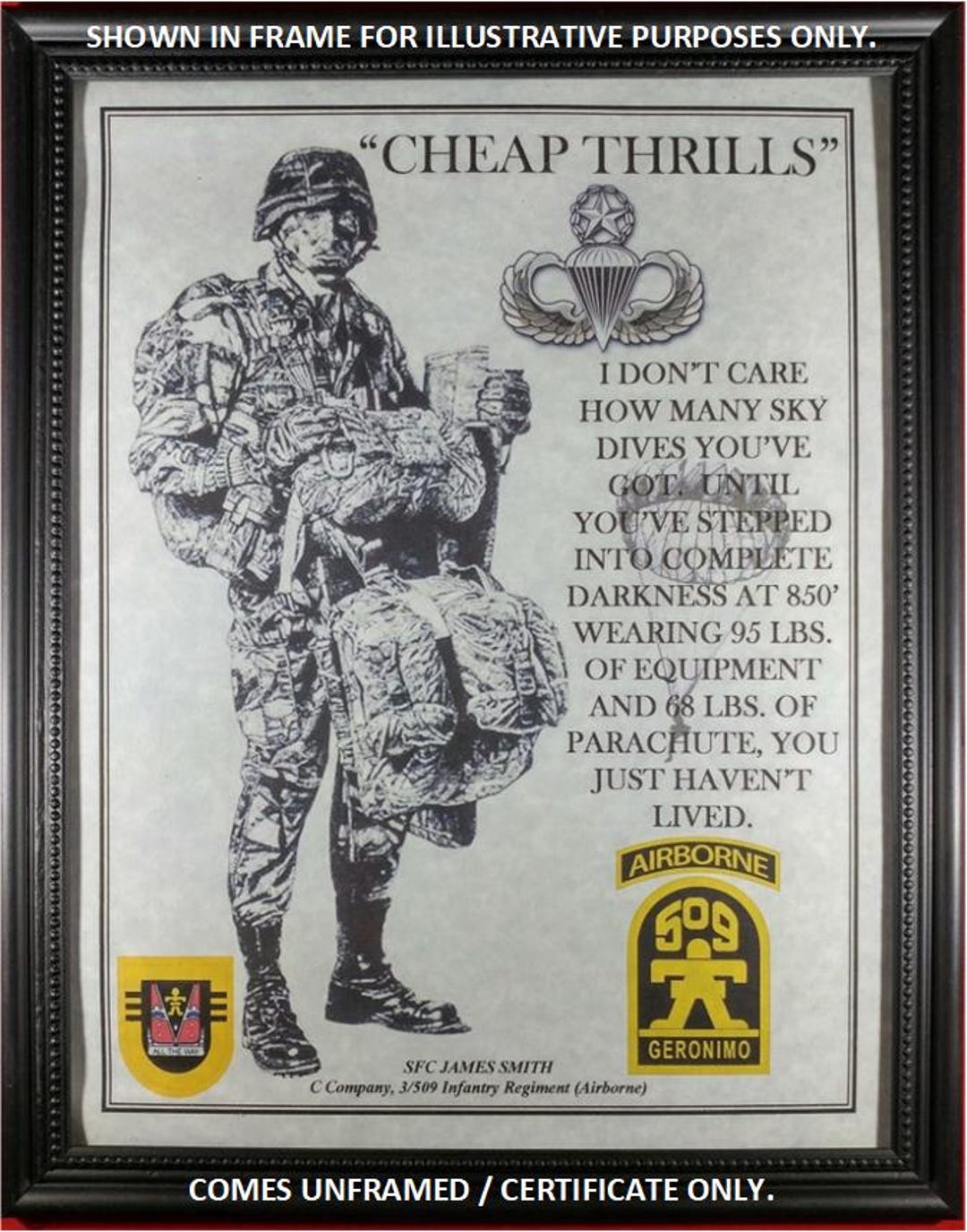 NICE or BETTER U.S. Army Paratrooper Airborne "cheap Thrills" 509th ...
