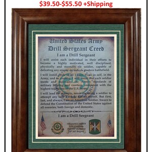 NICE or BETTER U.S. Army Drill Sergeant Creed PERSONALIZED (with Coin ...
