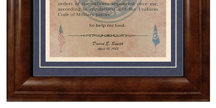 BEST US Air Force Oath of Enlistment Certificate Framed Matted | Etsy