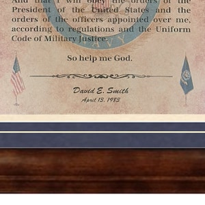 BEST U.S. Navy Oath of Enlistment Certificate PERSONALIZED Framed and ...