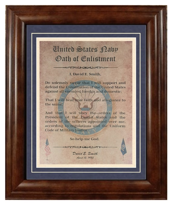 BEST U.S. Navy Oath of Enlistment Certificate PERSONALIZED | Etsy