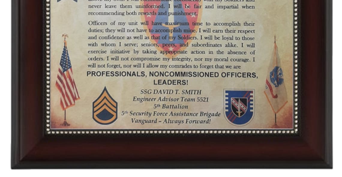 BETTER U.S. Army NCO Creed of the Noncommissioned Officer Aged | Etsy