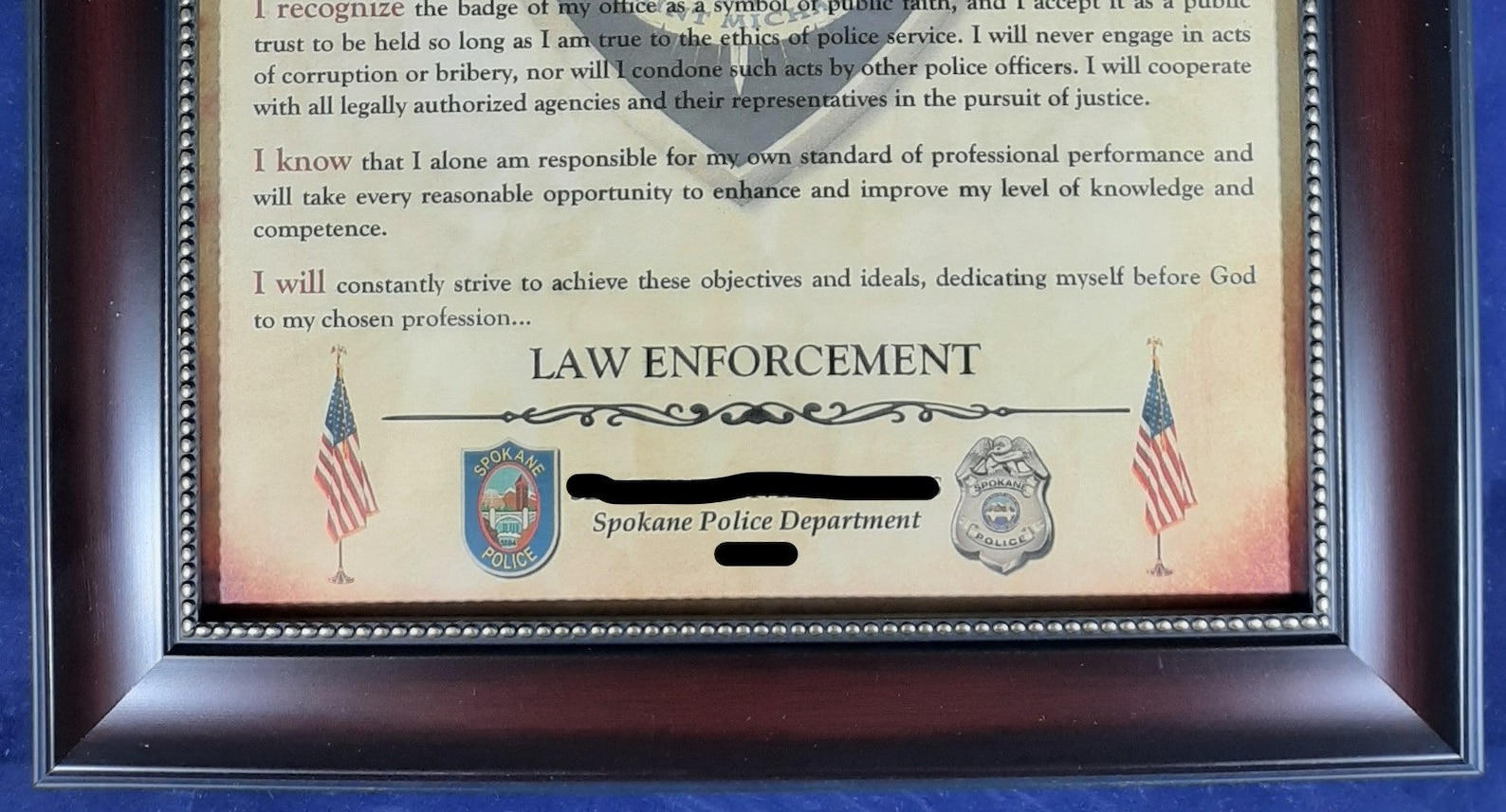 BETTER Law Enforcement Code of Ethics Aged Parchment | Etsy
