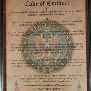 BETTER US Military Code of Conduct Army Navy Air Force Marines | Etsy