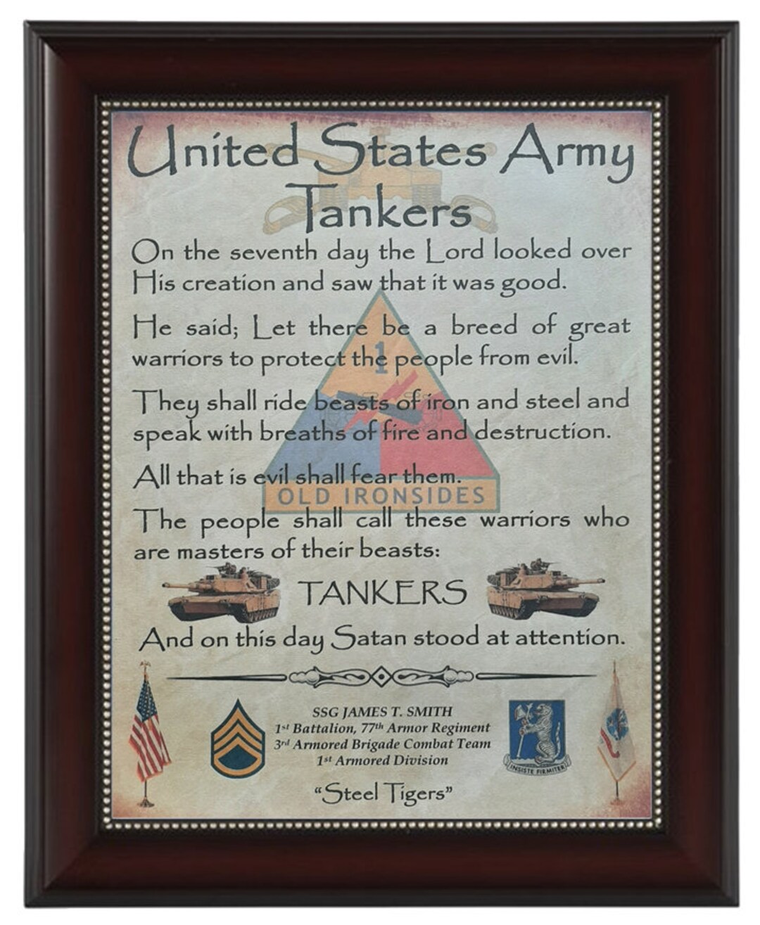 BETTER U.S. Army Tankers Aged Parchment PERSONALIZED - Etsy