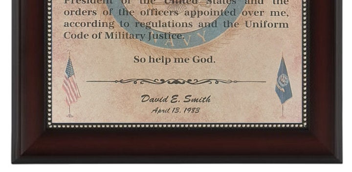 NICE or BETTER Oath of Enlistment Certificate: U.S. Navy - Etsy