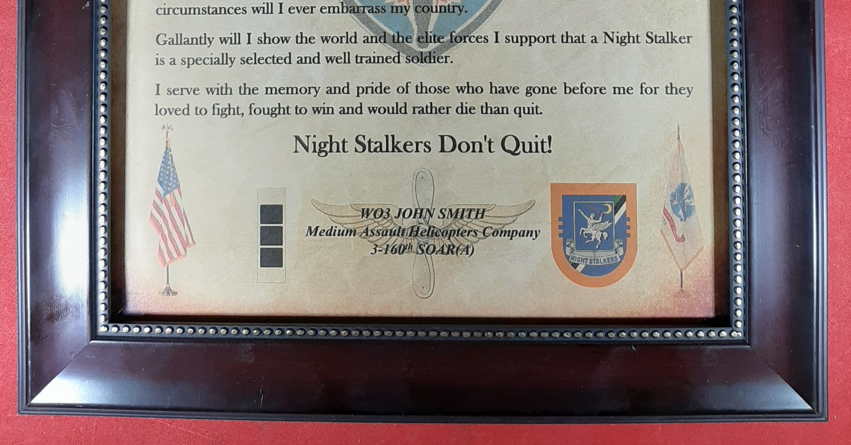 NICE or BETTER 160th SOAR Night Stalkers Creed Personalized | Etsy