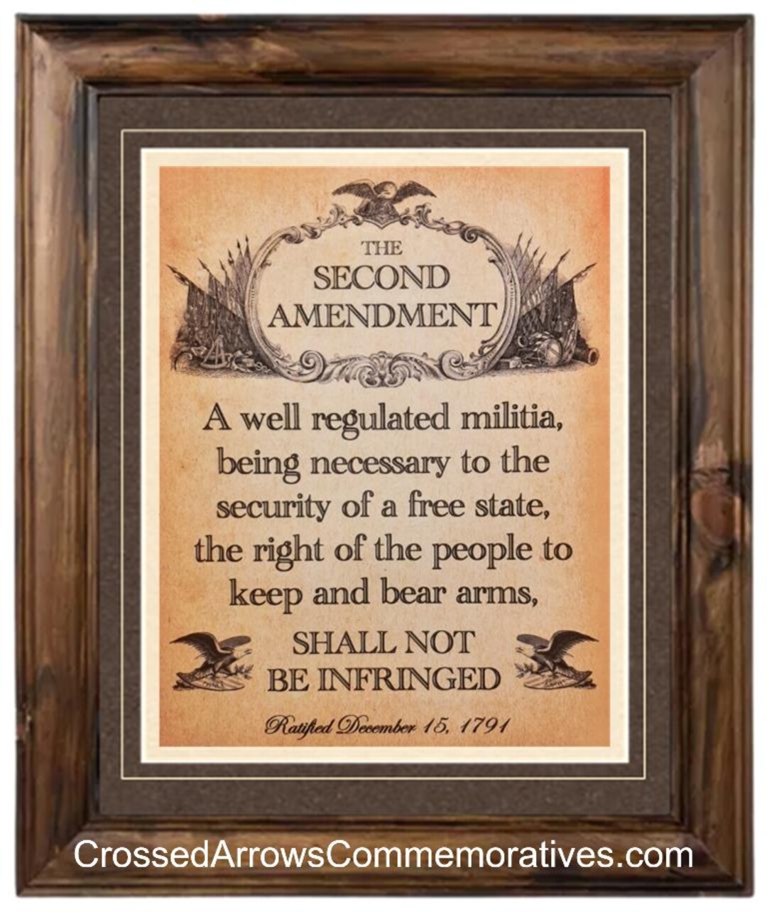 Patriot Series: the Second Amendment / Printed on Aged Parchment Custom ...