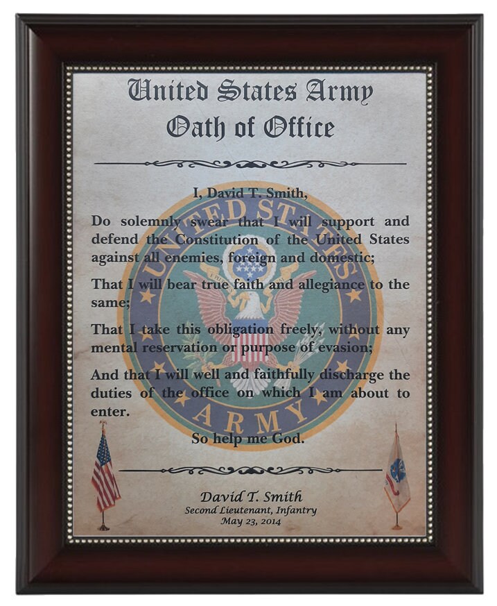 BETTER U.S. Military OFFICER Oath of Office All Branches Army - Etsy