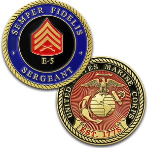 Challenge Coin: Marine Rank E-5 Sergeant - Etsy