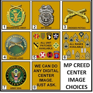 BETTER U.S. Army Military Police MP Creed Aged Parchment PERSONALIZED ...