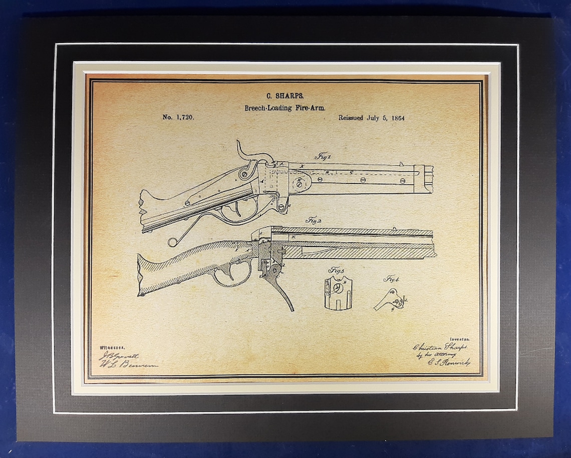Vintage Firearms Patent Reproduction: Sharps Rifle 1864 Custom | Etsy