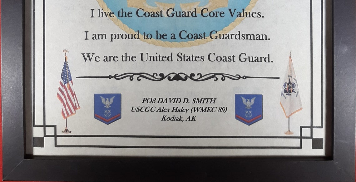 NICE or BETTER U.S. Coast Guard Ethos PERSONALIZED with Coin - Etsy