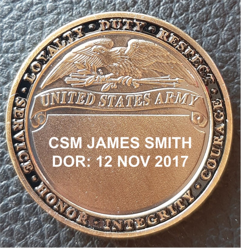 Challenge Coin: U.S. Army Command Sergeant Major E9 CSM Rank (ENGRAVING ...